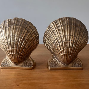 Brass Seashell Bookends Ocean Themed Decor Hollywood Regency - Etsy