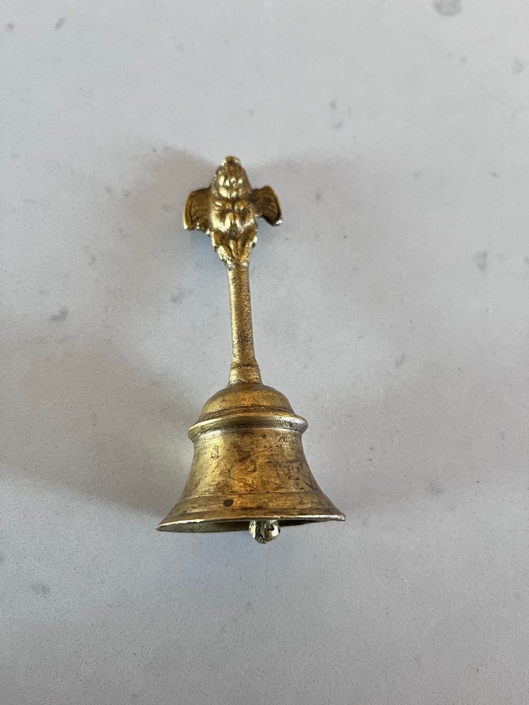 Vintage Brass Bell, Temple Bell Ghanti, Brass Pooja Bell With Garuda ...