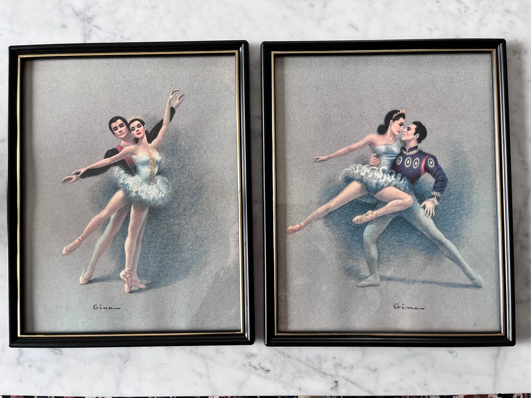 Vintage Gina Ballet Dancer Prints - 1960s Mid Century Modern Wall Art ...