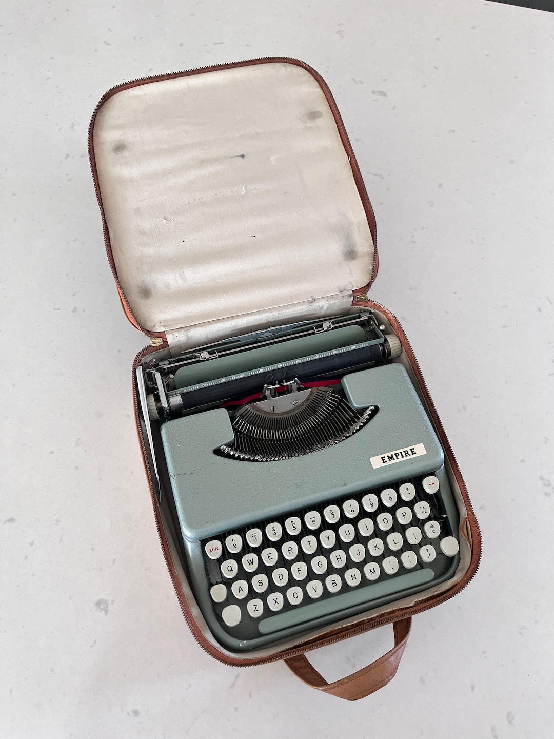 1962 Empire Portable Typewriter Metallic Green With Tan - Etsy