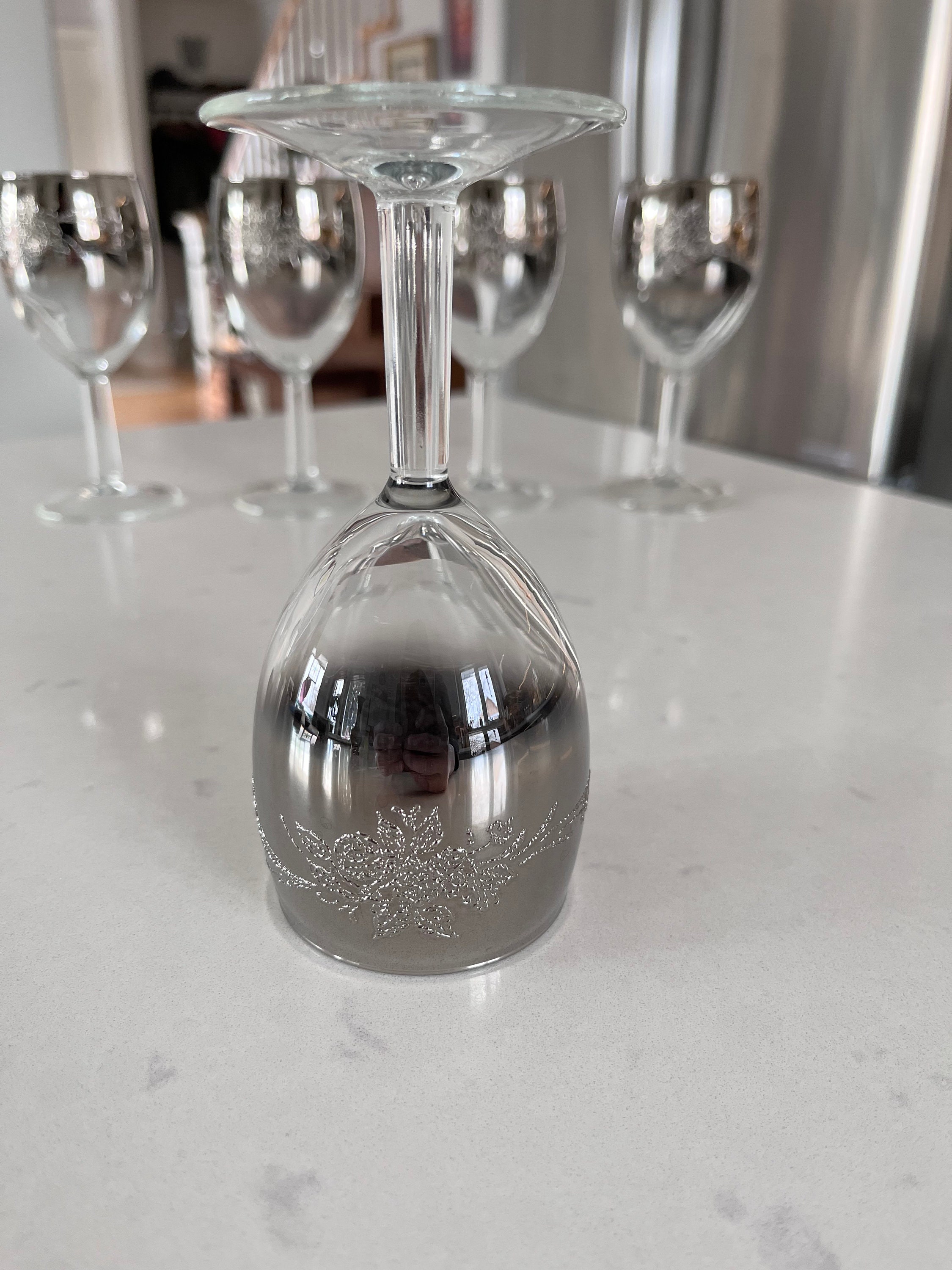 Vintage French Mid Century Silver Fade Stemware - Etsy