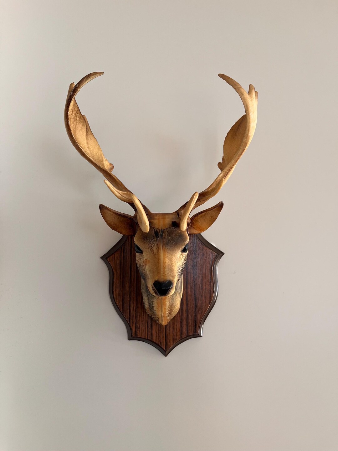 Faux Deer Head Wall Mount - Vintage 1960's - Buck W Antlers - Rustic ...