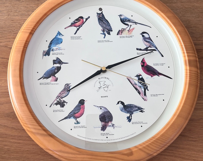 National Audubon Society Bird 13 Quartz Wall Clock Singing Bird Clock ...