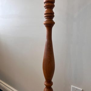 Vintage Wooden Standing Coat Rack Turned Wood Coat Tree Spindle Style ...