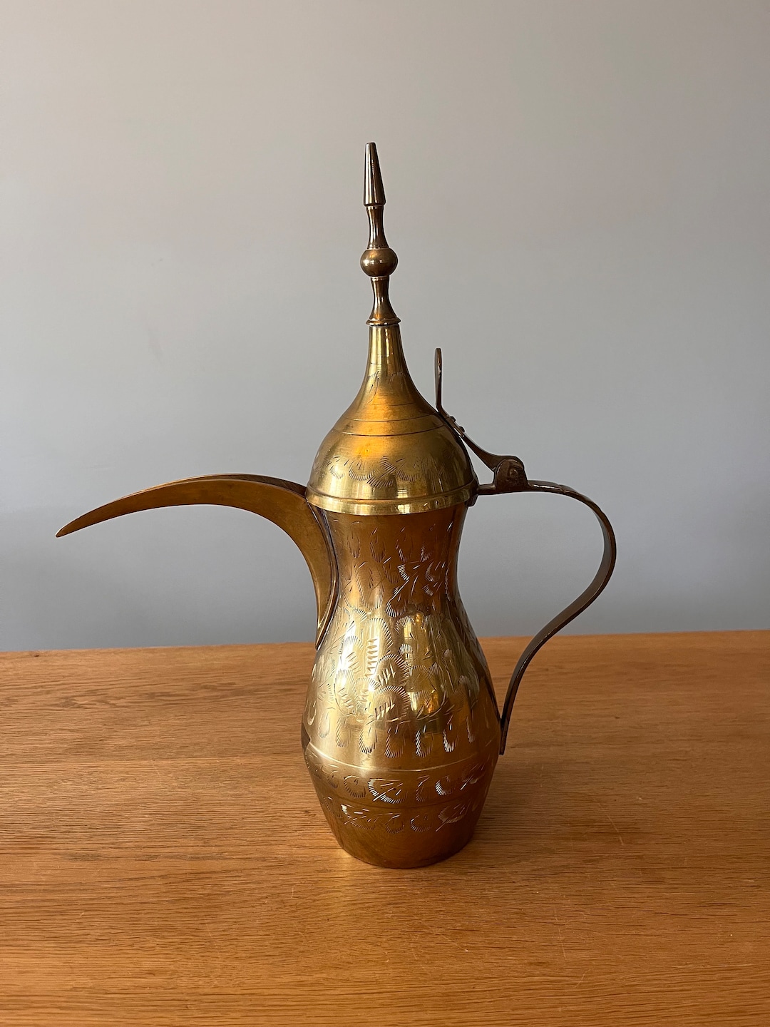 Etched Brass Dallah Coffee Pot: Middle Eastern Teapot Pitcher - Etsy