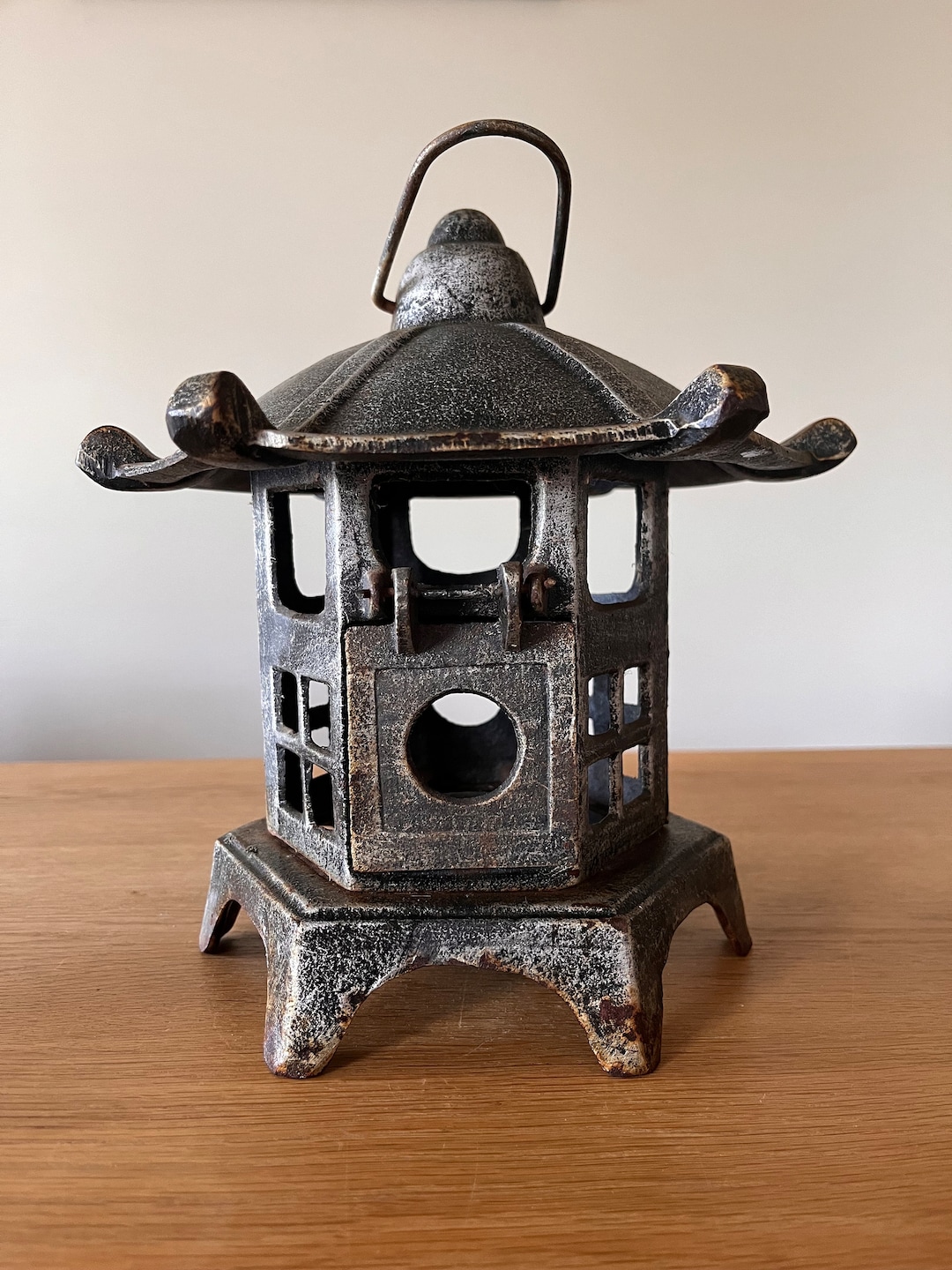 Vintage Japanese Cast Iron Lantern Tsuridoro Hexagonal Shape Candle ...