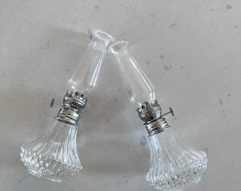 Complete Original Green Glass Miniature Oil Lamp - Etsy