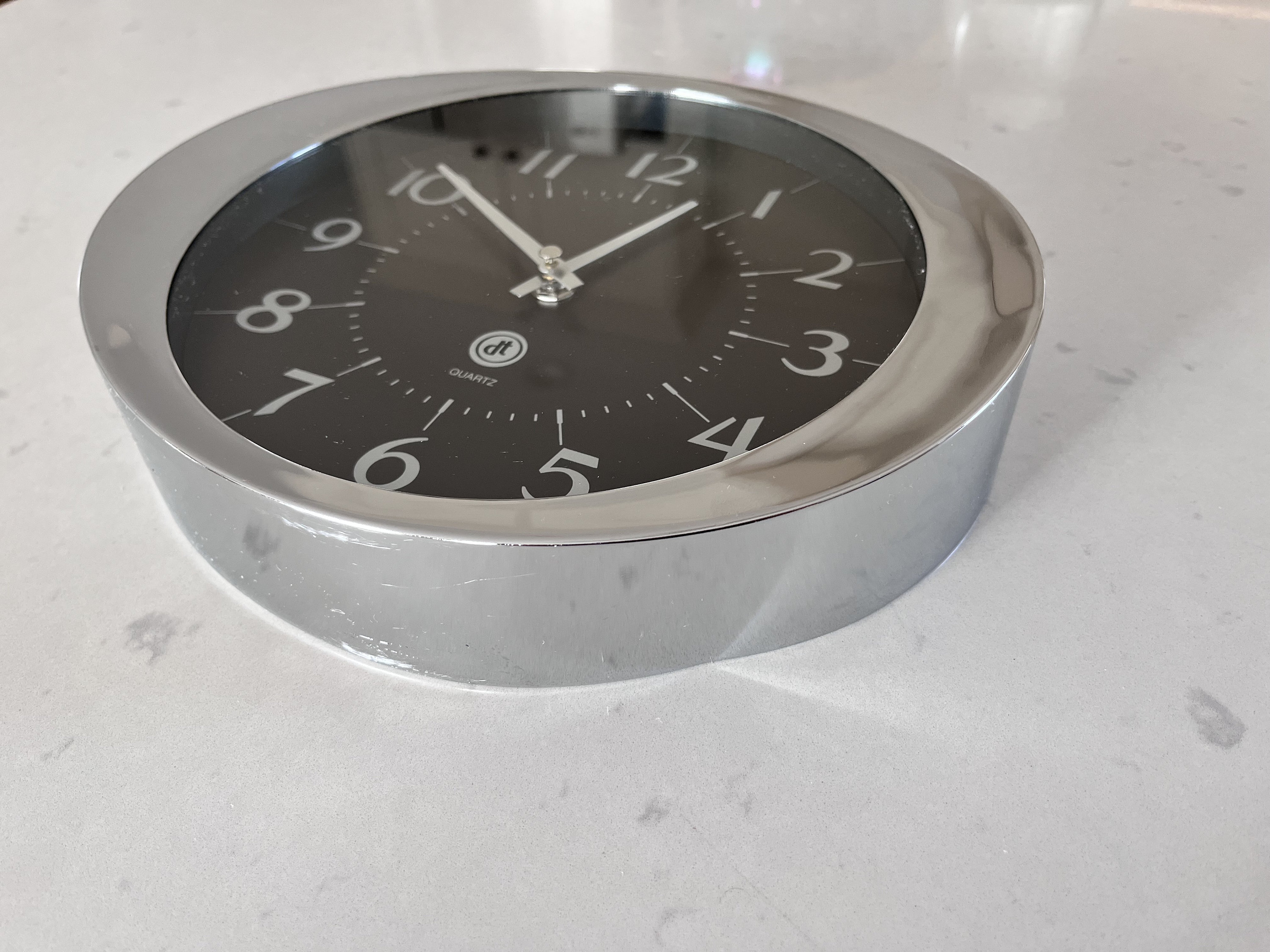 Debbie Travis MCM Style Oval Chrome Clock Brown Face White - Etsy
