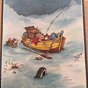 Gary Patterson - Gone Fishing - Print/lithograph - Animated Fishing ...