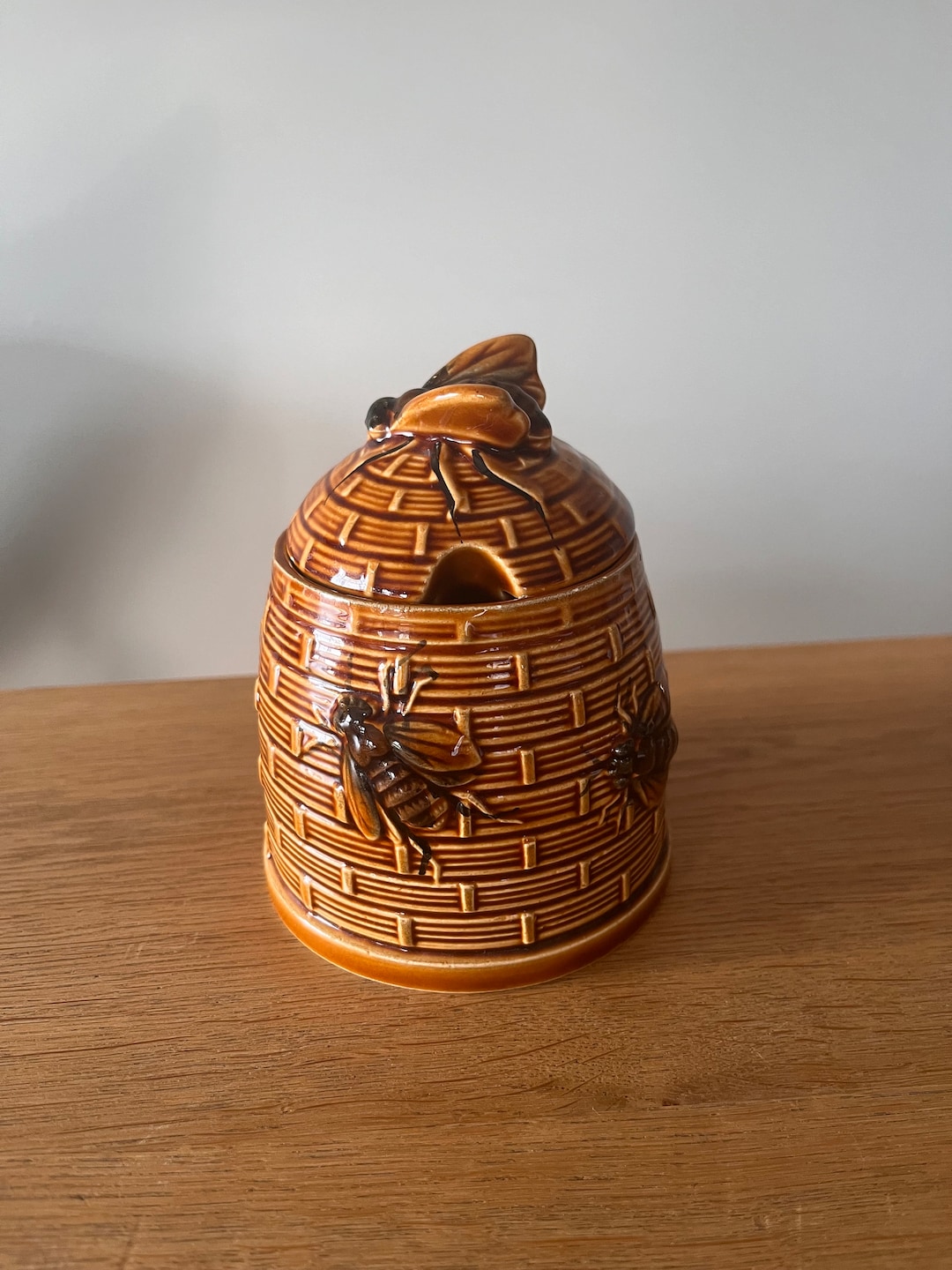 Vintage Beehive Shaped Ceramic Honey Pot Mid Century Kitchen Made in ...