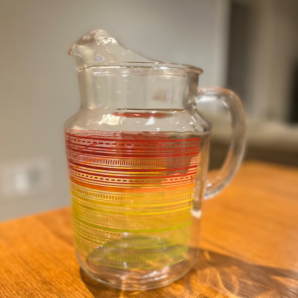 Orange Glass Pitcher - Etsy