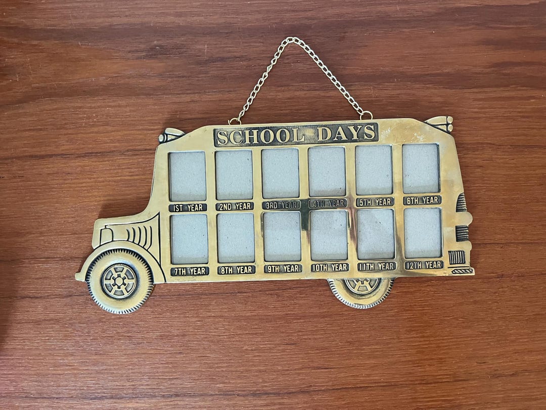 Brass Vintage 'school Days' Picture Frame School Bus 12 Frames - Etsy