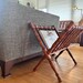 Large Vintage Wooden Newspaper Holder Midcentury Modern Wood Spindled ...