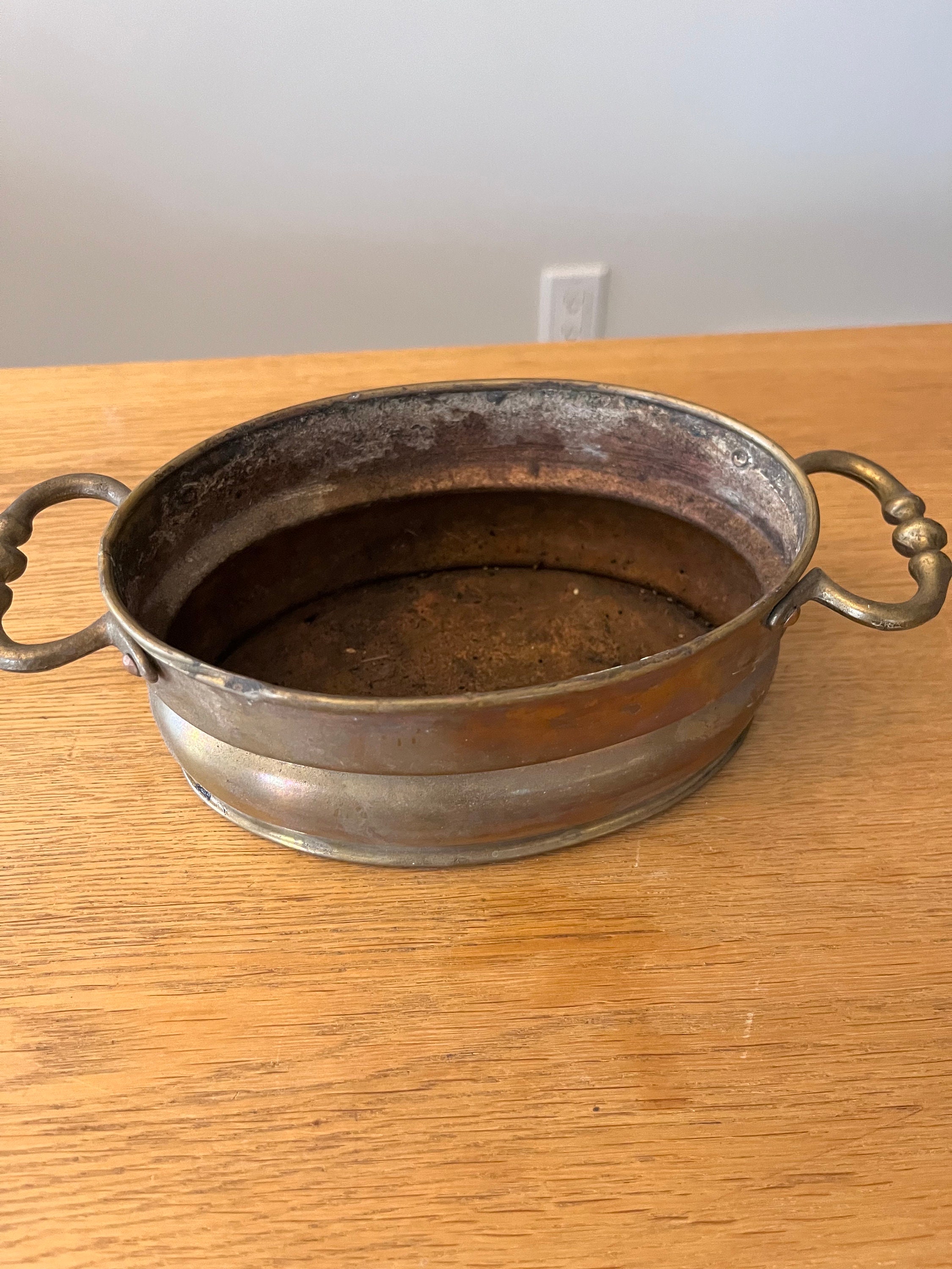 Vintage Solid Brass Oblong Planter With Handles / Oval Brass - Etsy