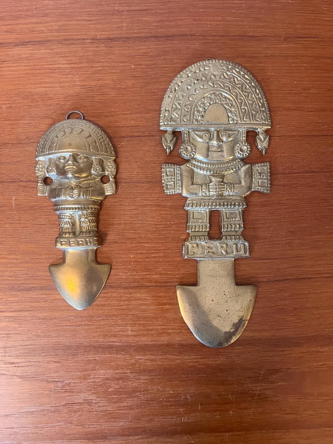 Vintage Brass Peruvian Tumi Knives - Ceremonial Tumi Replica Knife ...