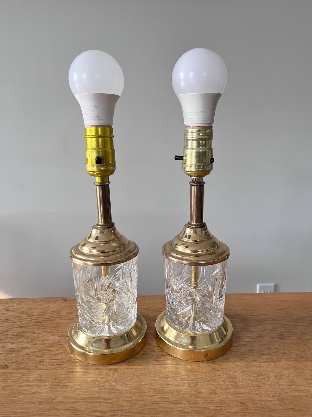 MCM Pinwheel Crystal Lamps - Set of 2 - Mid Century Lighting - Vintage ...