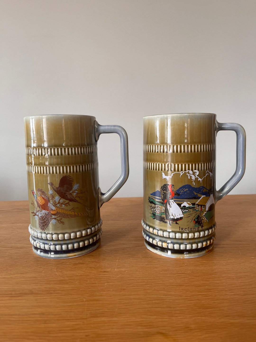 Wade Irish Porcelain Beer Stein - Tankard - Farming Scene - Made in ...