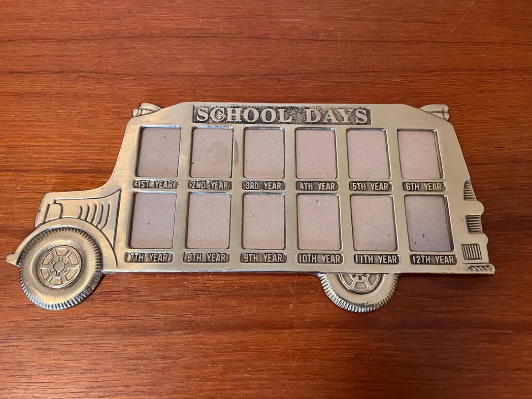 Brass Vintage 'school Days' Picture Frame - School Bus - 12 Frames - Etsy