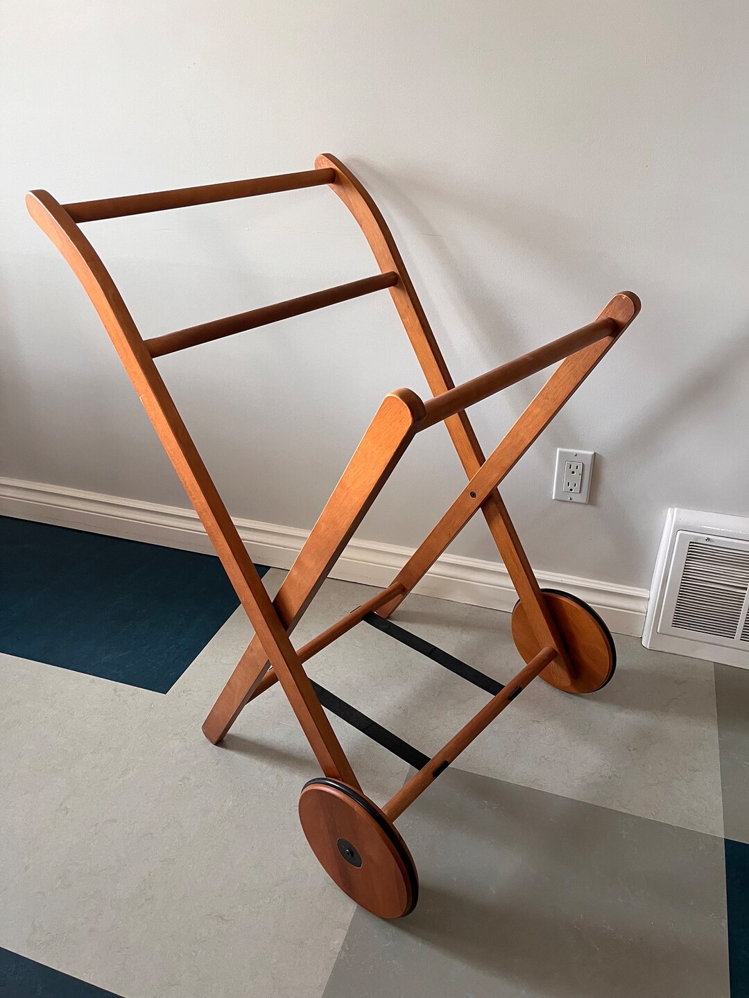 Teak Mid Century Serving Cart - Foldable - Bar Cart - Kitchen Trolley ...