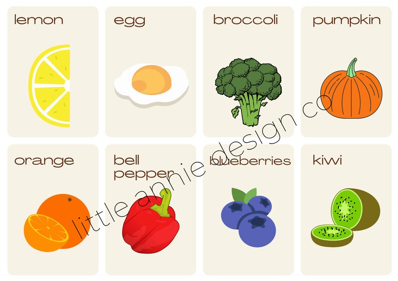 Food Flashcards Digital File - Etsy