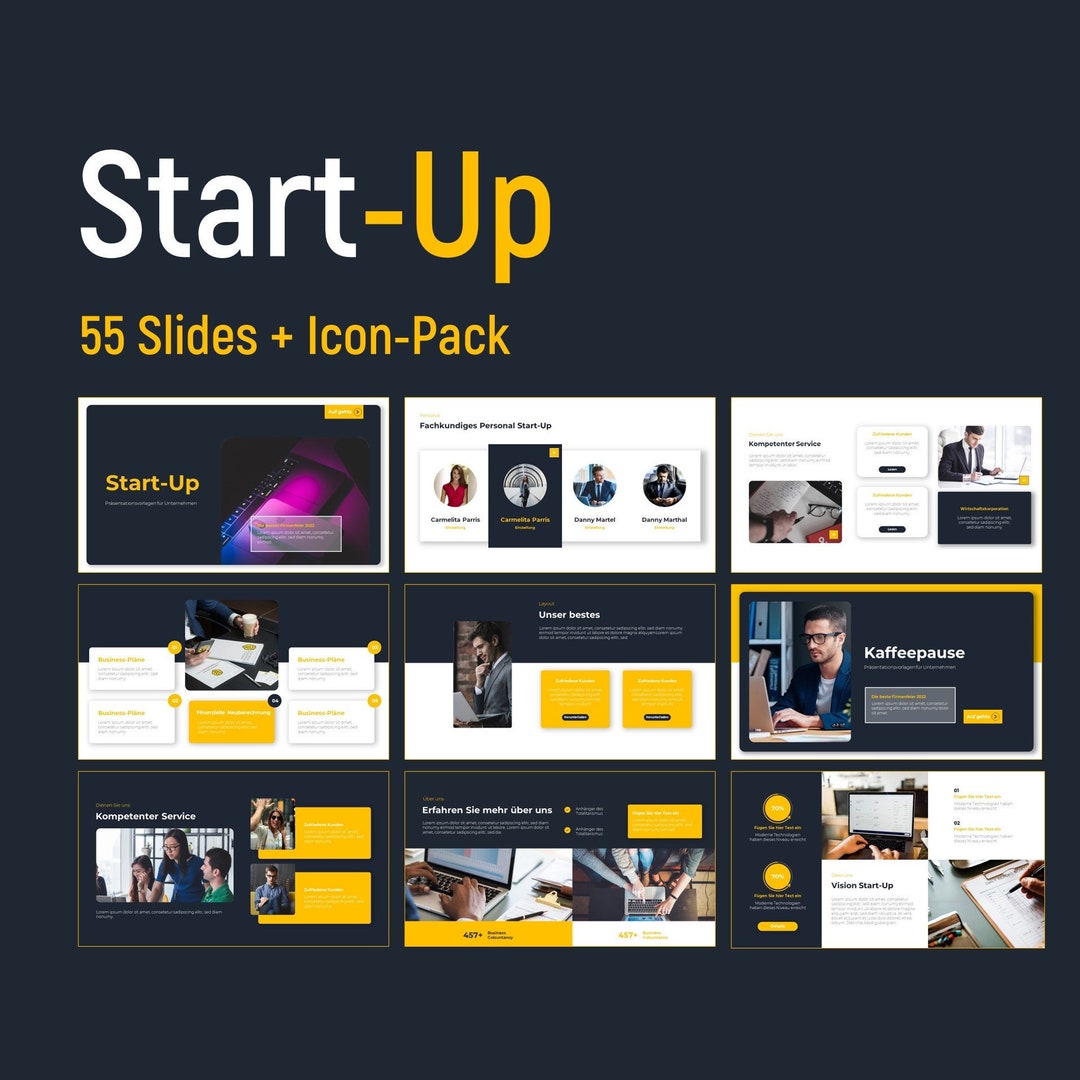 Start-up - Powerpoint Template - 55 Slides - Etsy