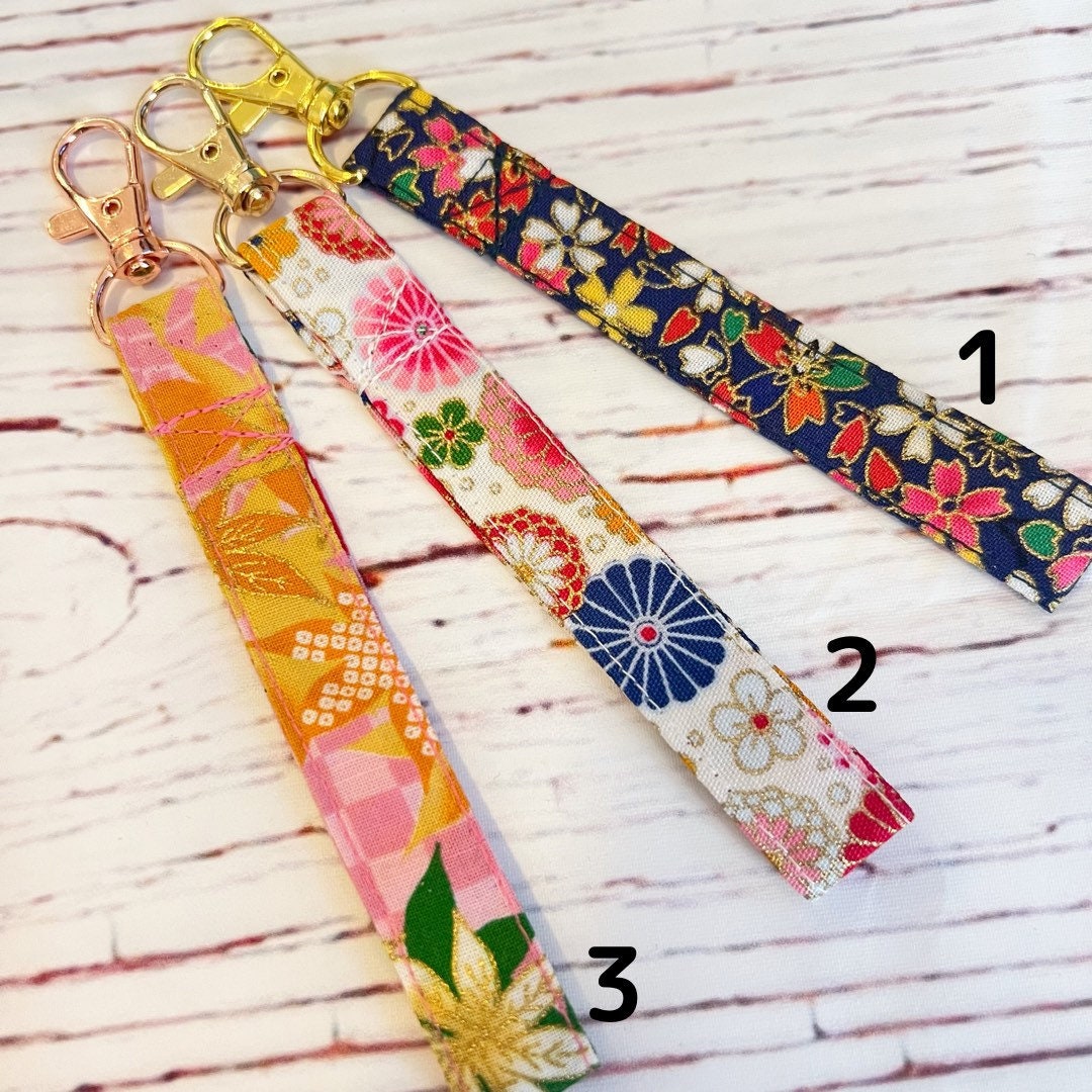 Japanese Fabric Keychain Mini Lanyard Sakura Traditional - Etsy