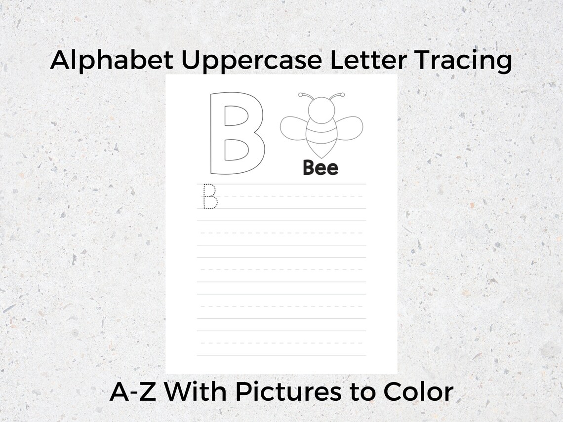 Uppercase Alphabet ABC Tracing Worksheets Coloring Pages Handwriting 26 ...