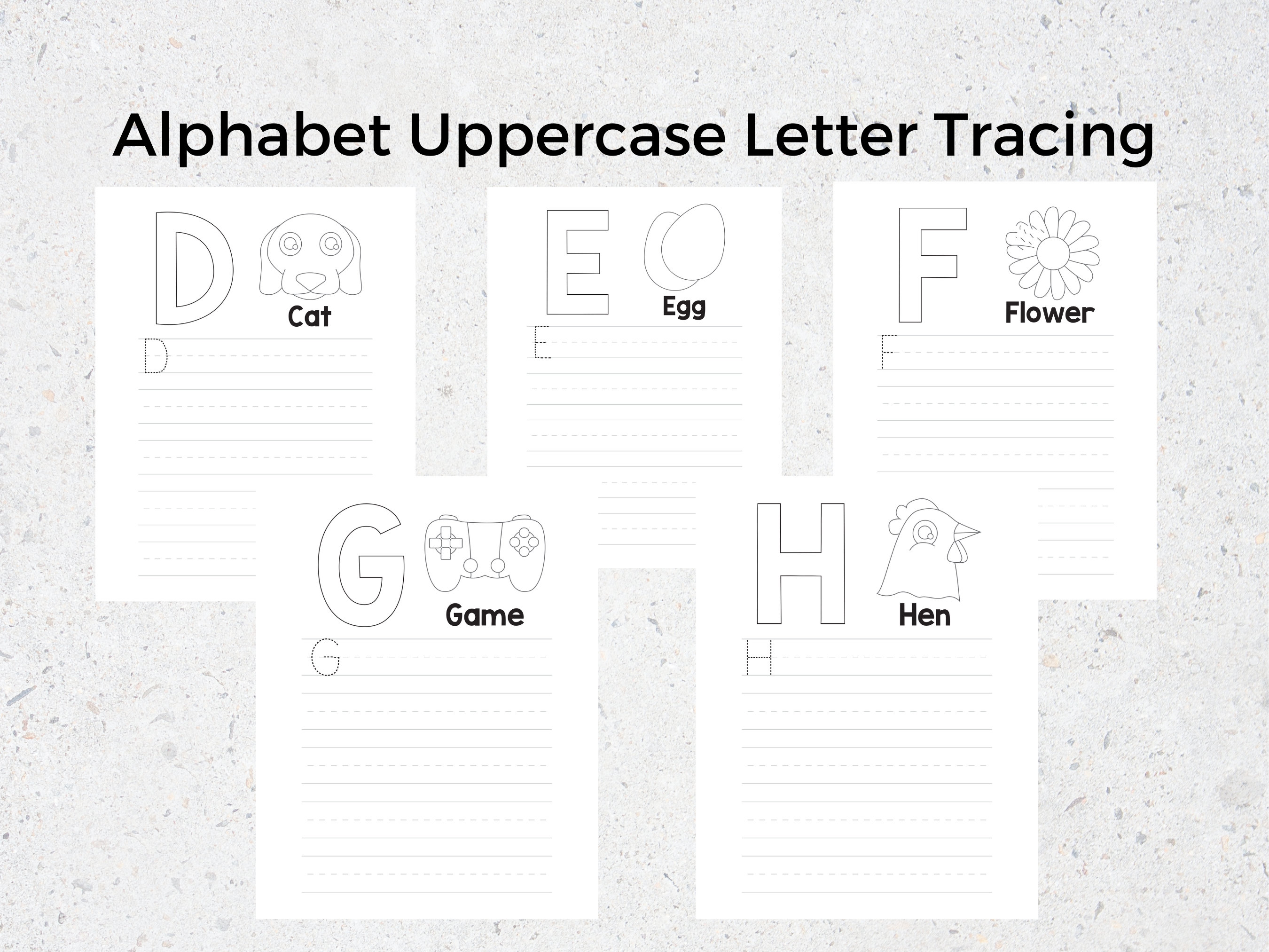 Uppercase Alphabet ABC Tracing Worksheets Coloring Pages Handwriting 26 ...