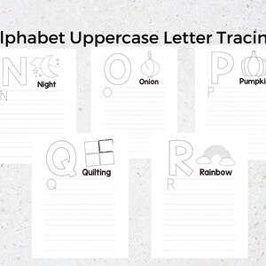Uppercase Alphabet ABC Tracing Worksheets Coloring Pages Handwriting 26 ...