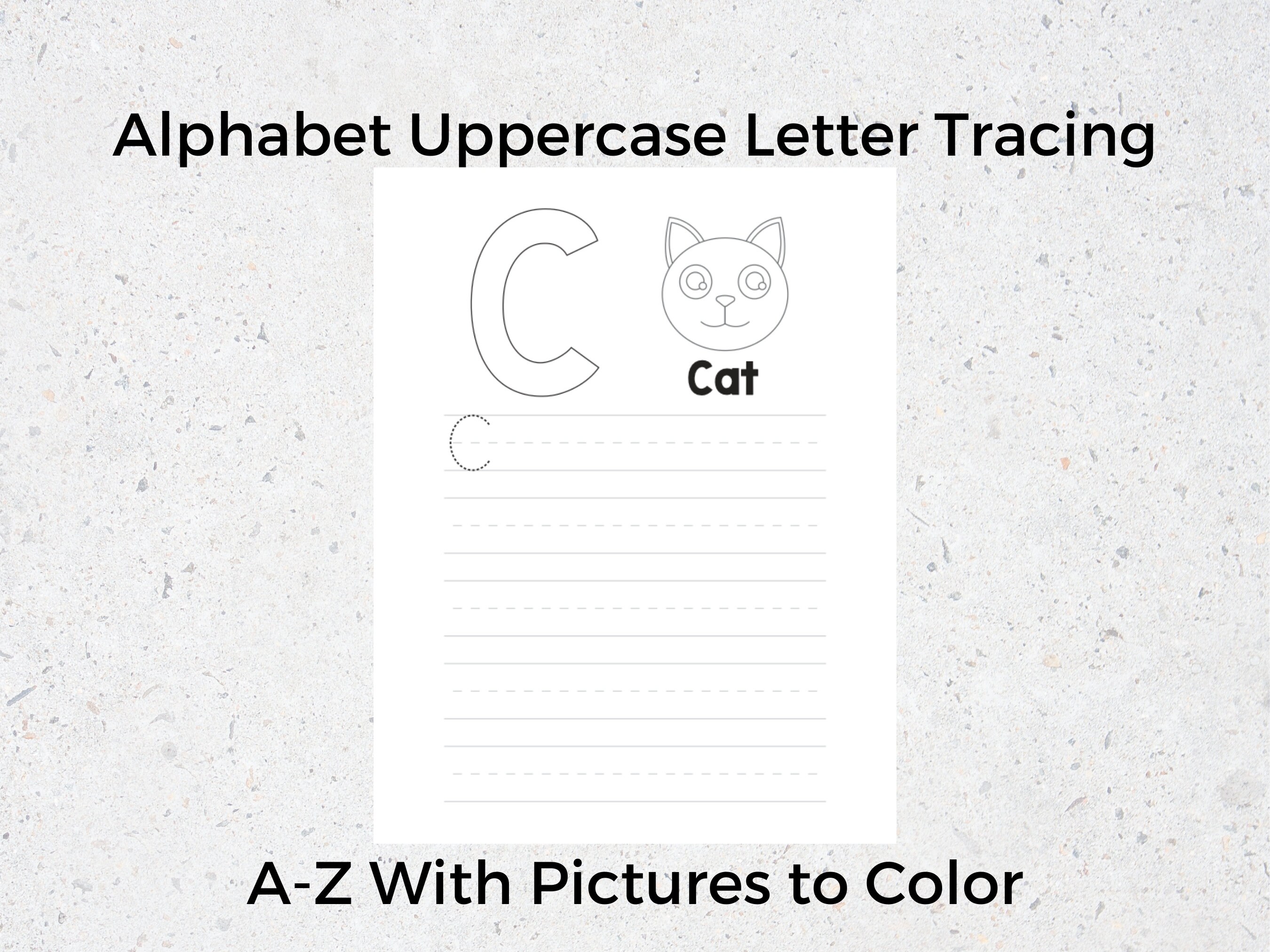 Uppercase Alphabet ABC Tracing Worksheets Coloring Pages Handwriting 26 ...