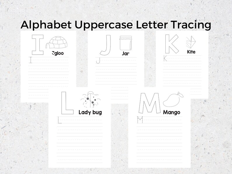 Uppercase Alphabet ABC Tracing Worksheets Coloring Pages Handwriting 26 ...
