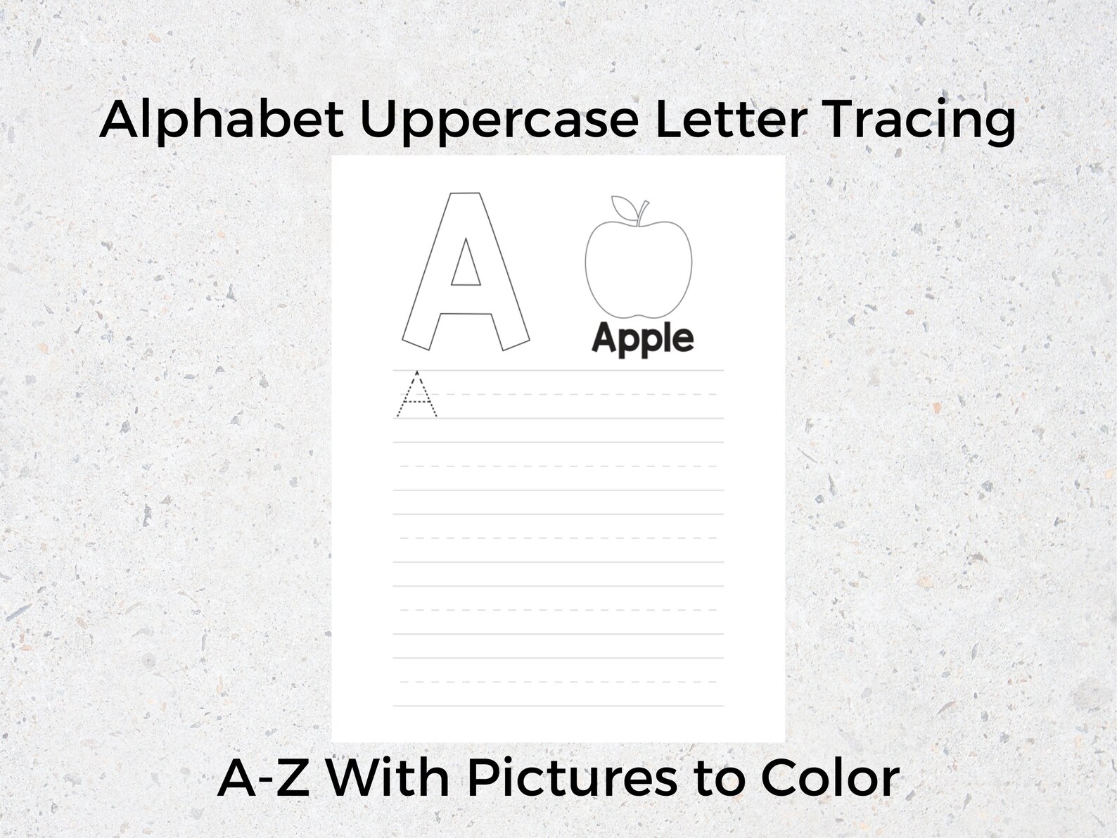 Uppercase Alphabet ABC Tracing Worksheets Coloring Pages Handwriting 26 ...