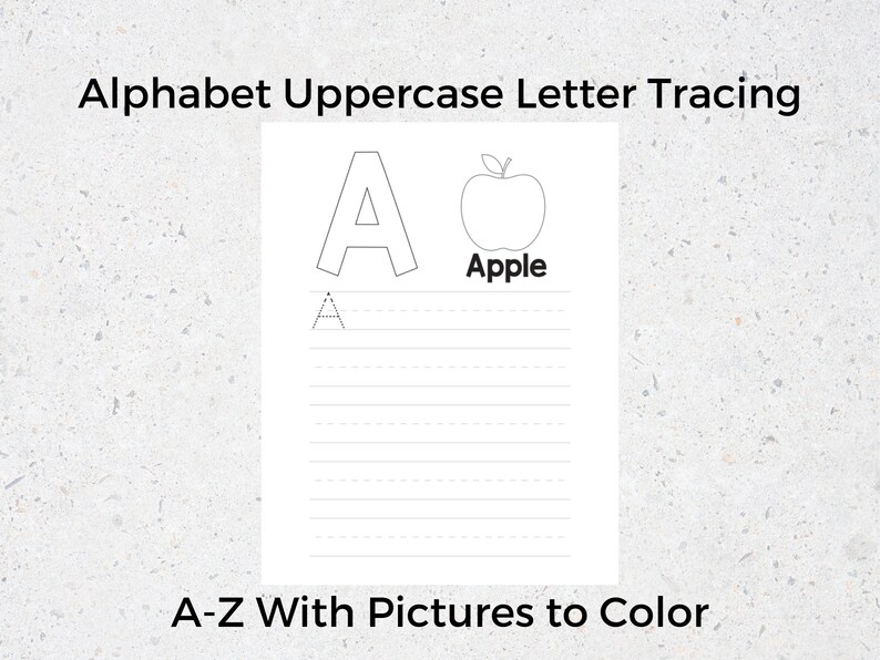 Uppercase Alphabet ABC Tracing Worksheets Coloring Pages Handwriting 26 ...