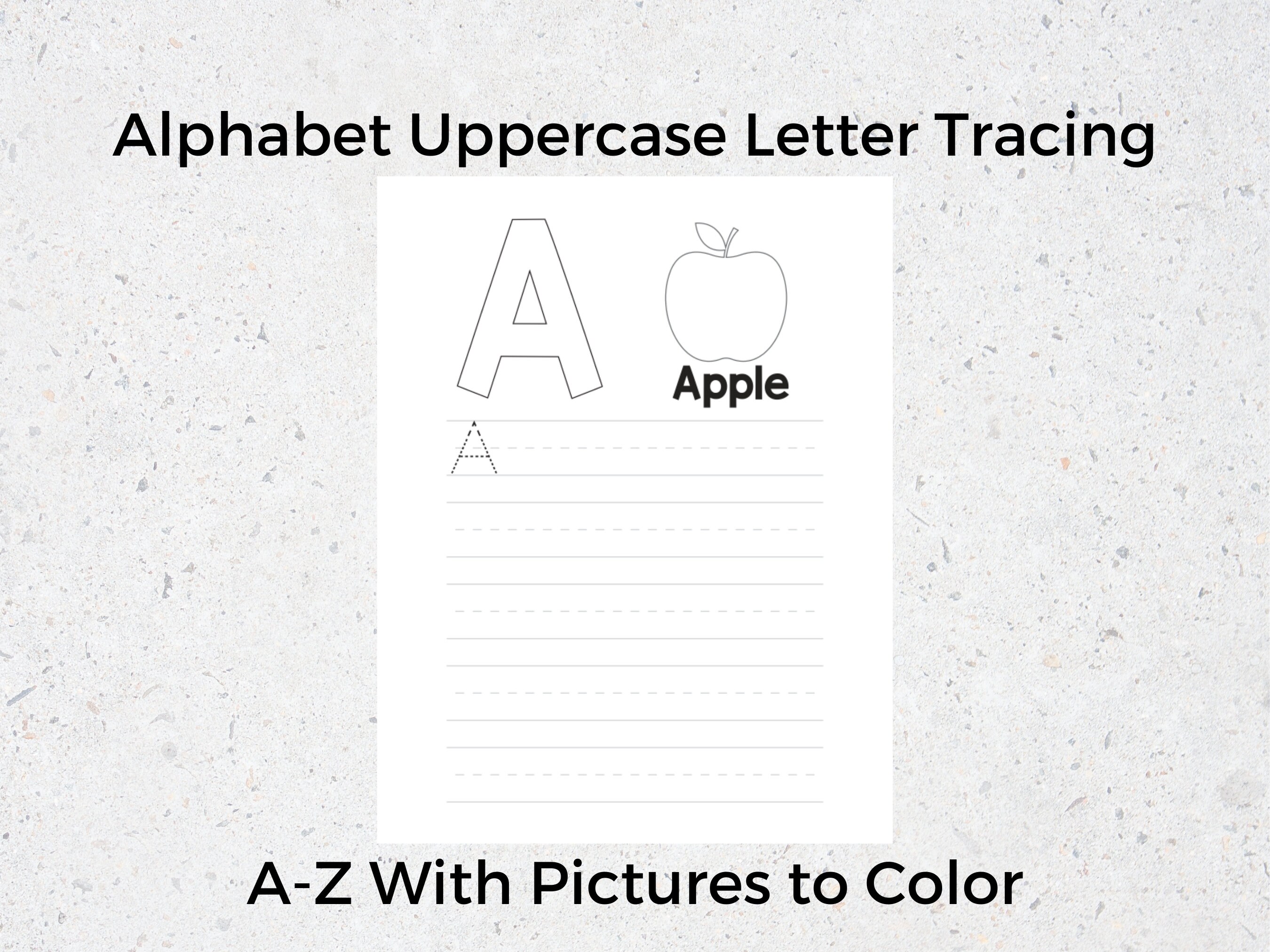 Uppercase Alphabet ABC Tracing Worksheets Coloring Pages Handwriting 26 ...