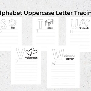 Uppercase Alphabet ABC Tracing Worksheets Coloring Pages Handwriting 26 ...