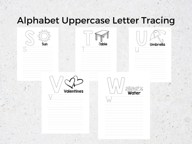 Uppercase Alphabet ABC Tracing Worksheets Coloring Pages Handwriting 26 ...