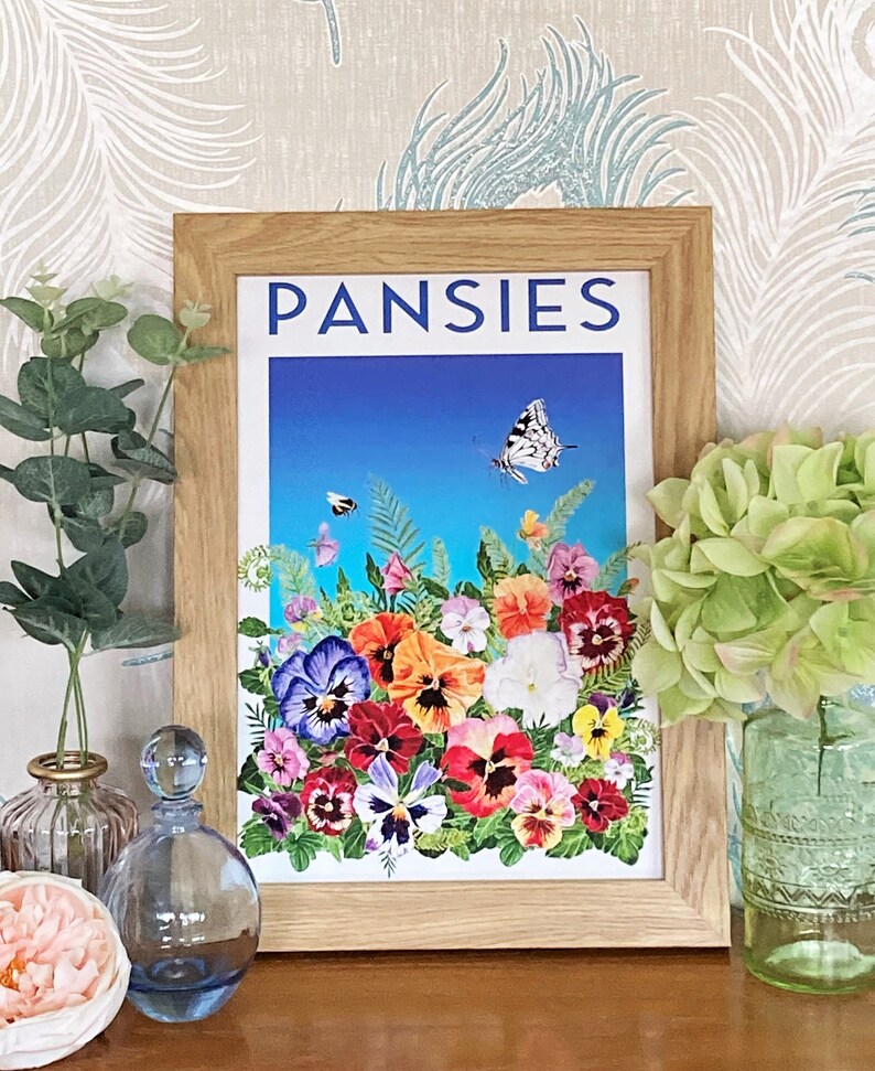 Watercolour Pansies Art Print | A5/ A4/ A3 | Pansy | Wall Art ...