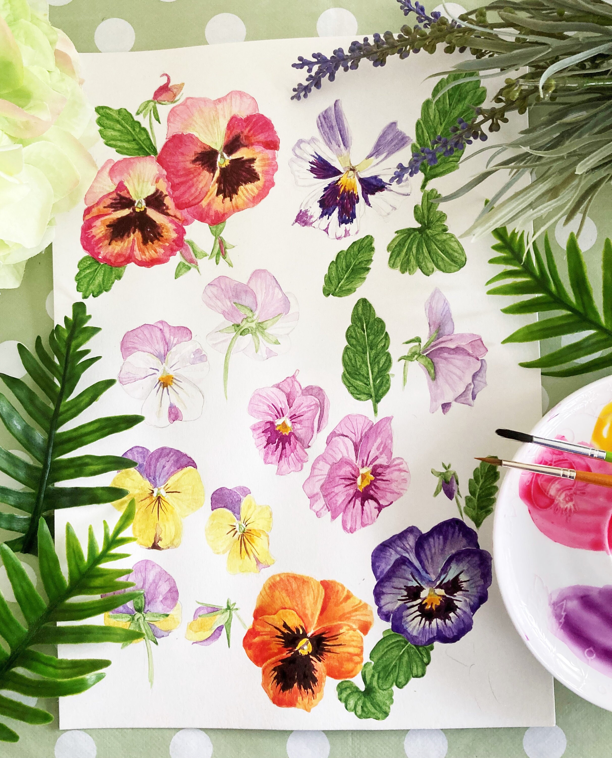 Watercolour Pansies Art Print | A5/ A4/ A3 | Pansy | Wall Art ...