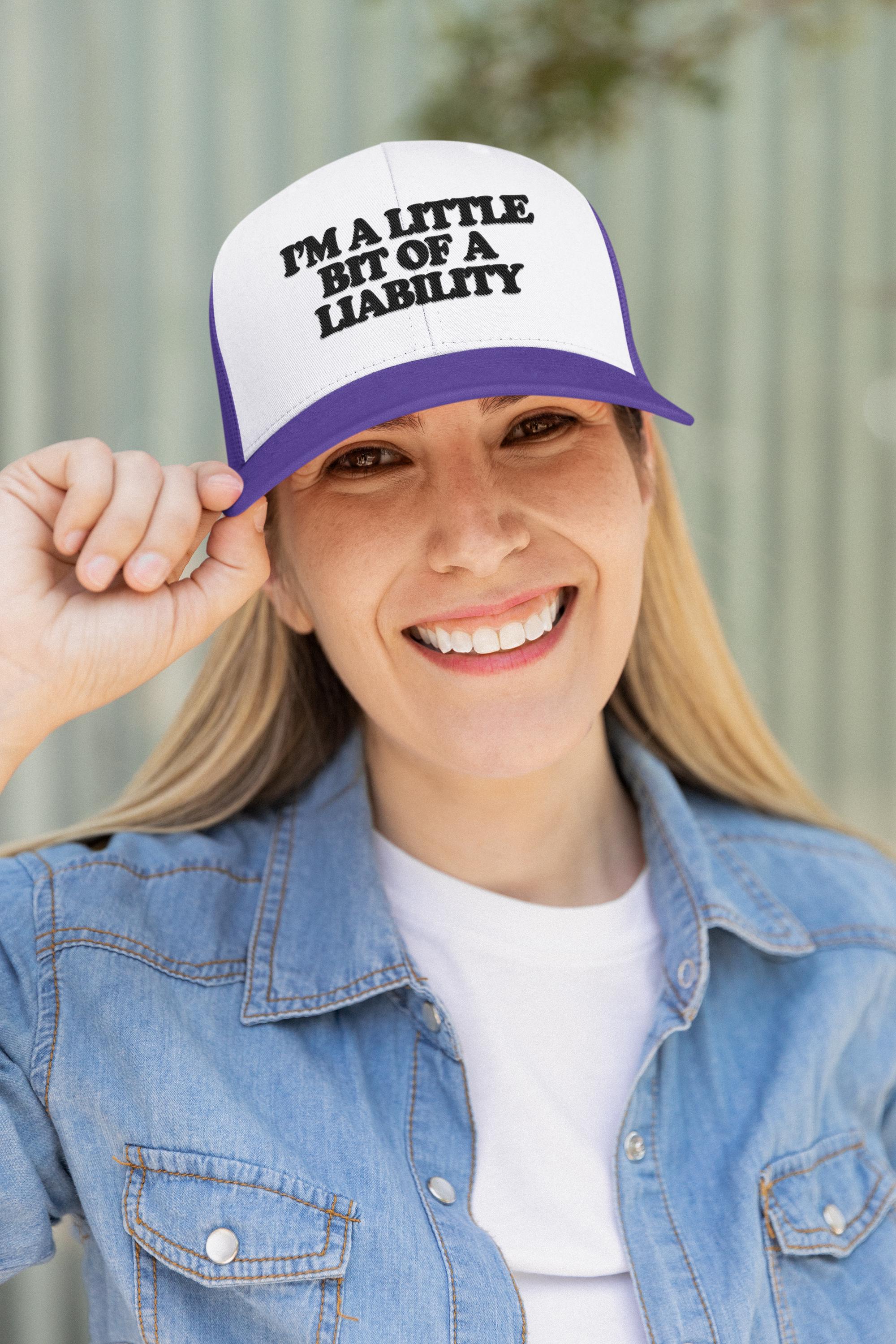 I'm a Little Bit of a Liability Custom Trucker Hat | Funny Baseball Cap ...