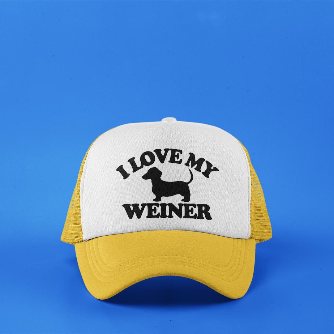 I Love My Weiner Custom Trucker Hat Weiner Dog Baseball Cap Gift for ...