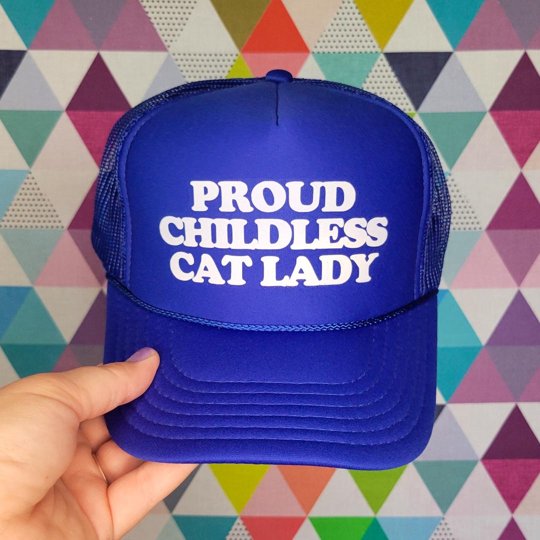 Proud Childless Cat Lady Trucker Hat: Custom Novelty Cap - Etsy
