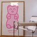 Gummy Bear Poster | Pastel Wall Art, Cute Candy Decor, Pink Wall Art ...