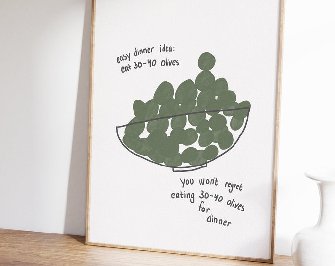 Olive Print | Kitchen (kitchen Poster, Kitchen Print, Olive Lover ...