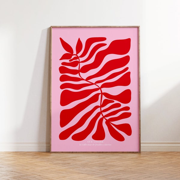 Pink and Red Print - Etsy
