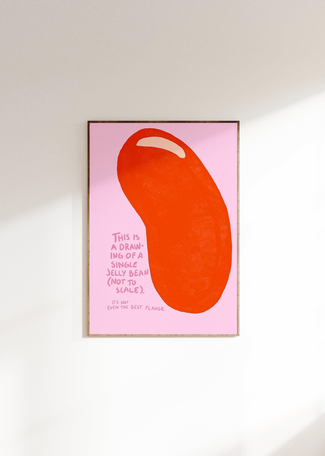 Jelly Bean Poster | Pastel Wall Art, Cute Candy Decor, Pink and Orange ...