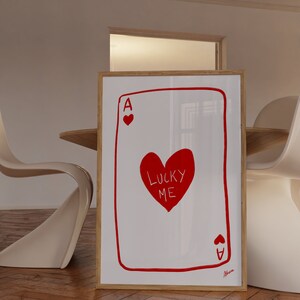 Lucky Me Playing Card Print | Trendy Apartment Decor, Lucky Girl ...