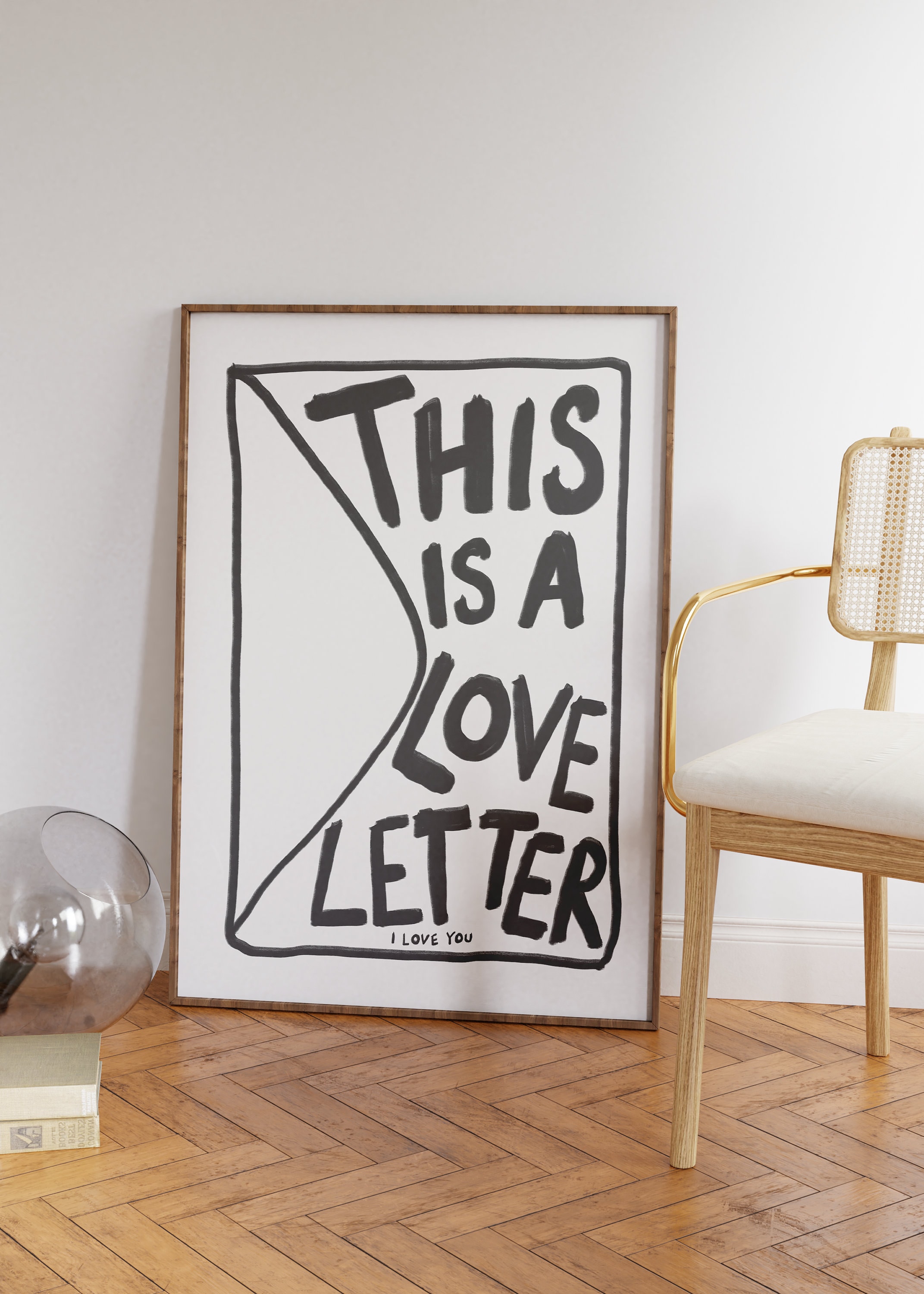 Love Letter BW Illustration Print Wall Art Apartment Decor - Etsy