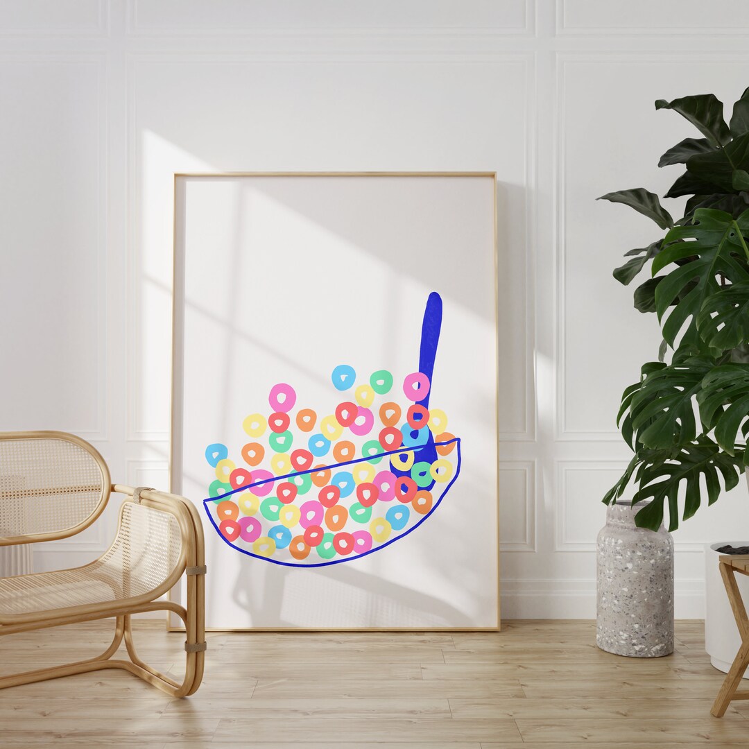 Cereal Poster, Danish Pastel Decor, Scandi Style, Dopamine Decor ...