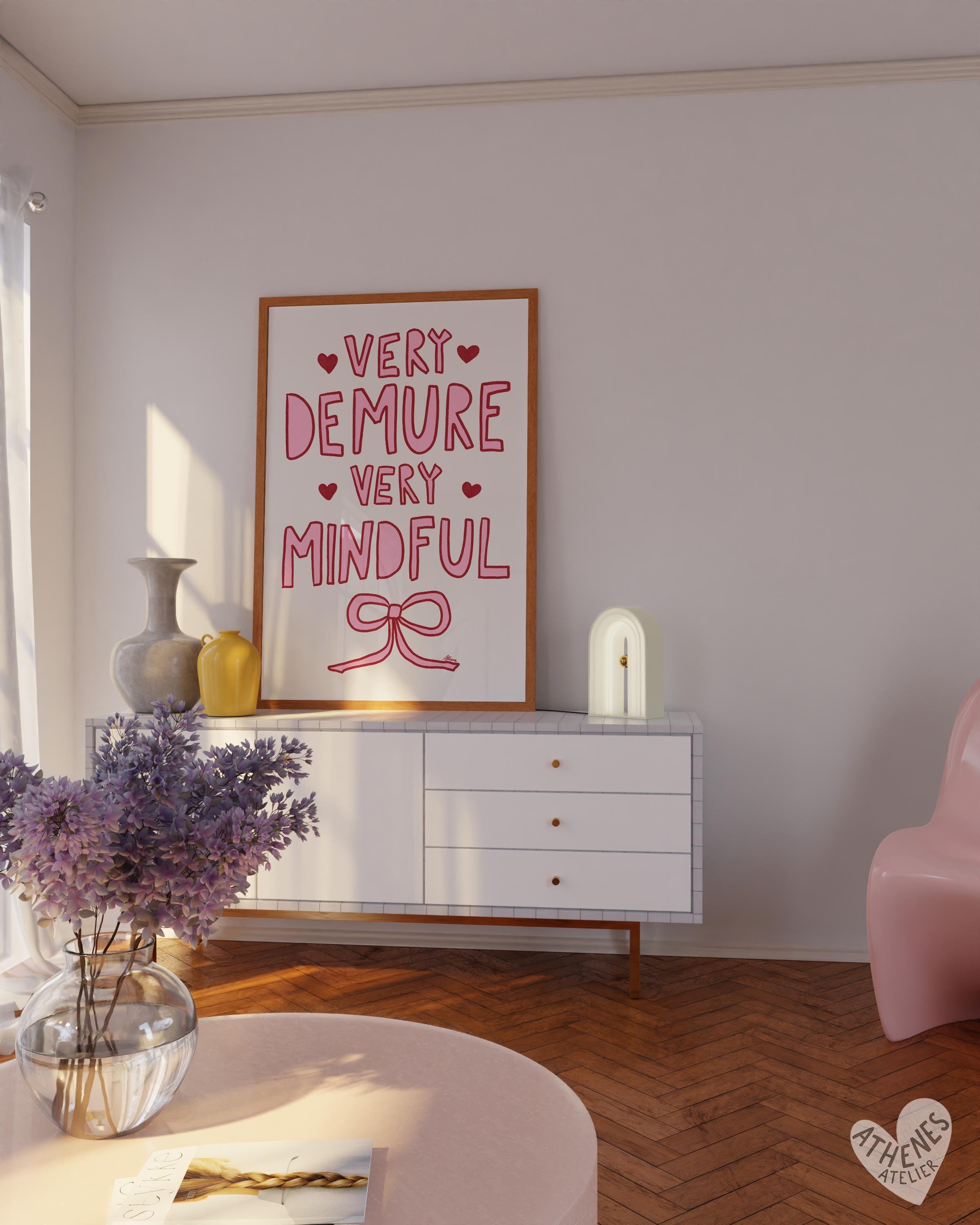 Very Demure Very Mindful Print, Light Pink Bedroom Art, Funny Gift for ...