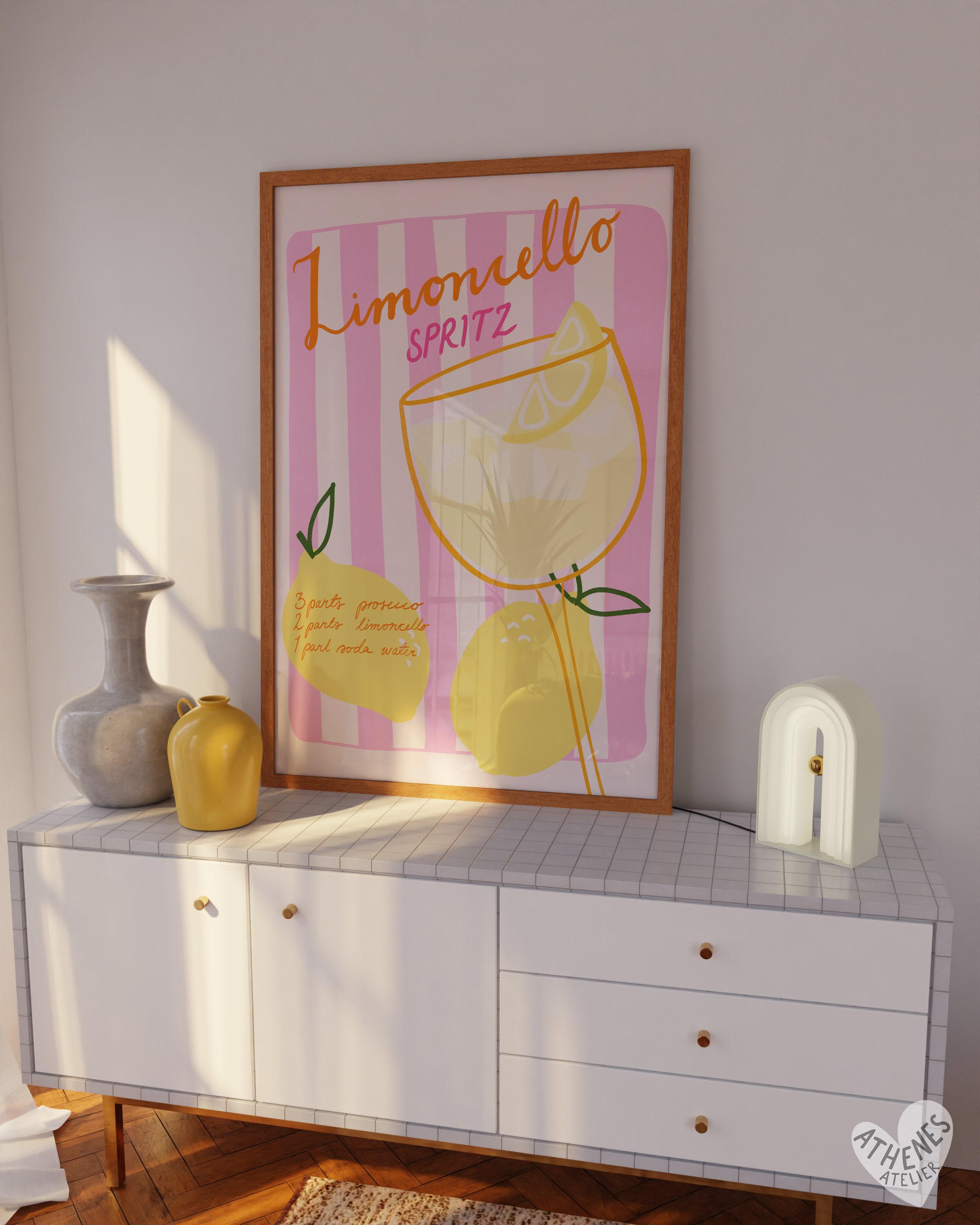 Limoncello Spritz Print, Italy Poster, Amalfi Coast Print ...